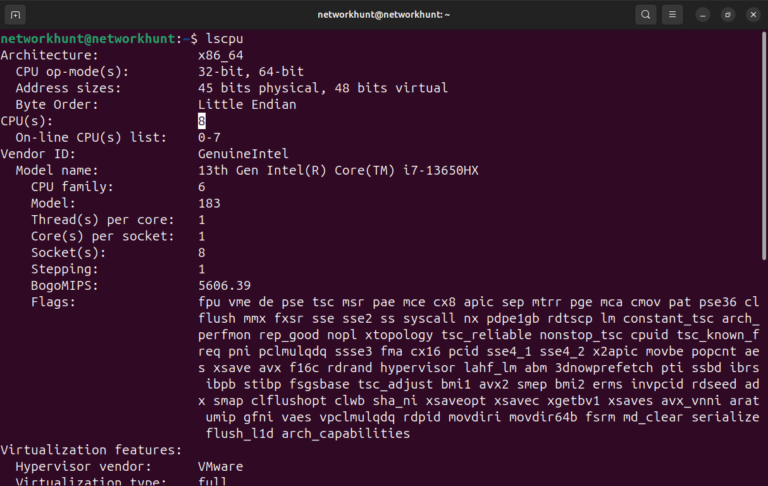 How to check how many CPUs in a Linux System - NetworkHunt