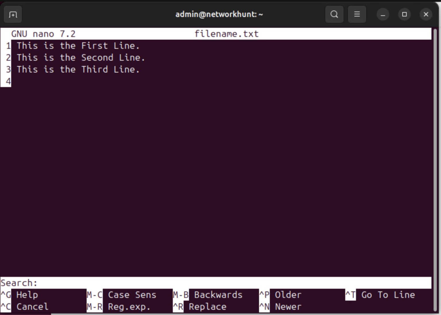 How to Find in Nano text Editor in Linux - NetworkHunt